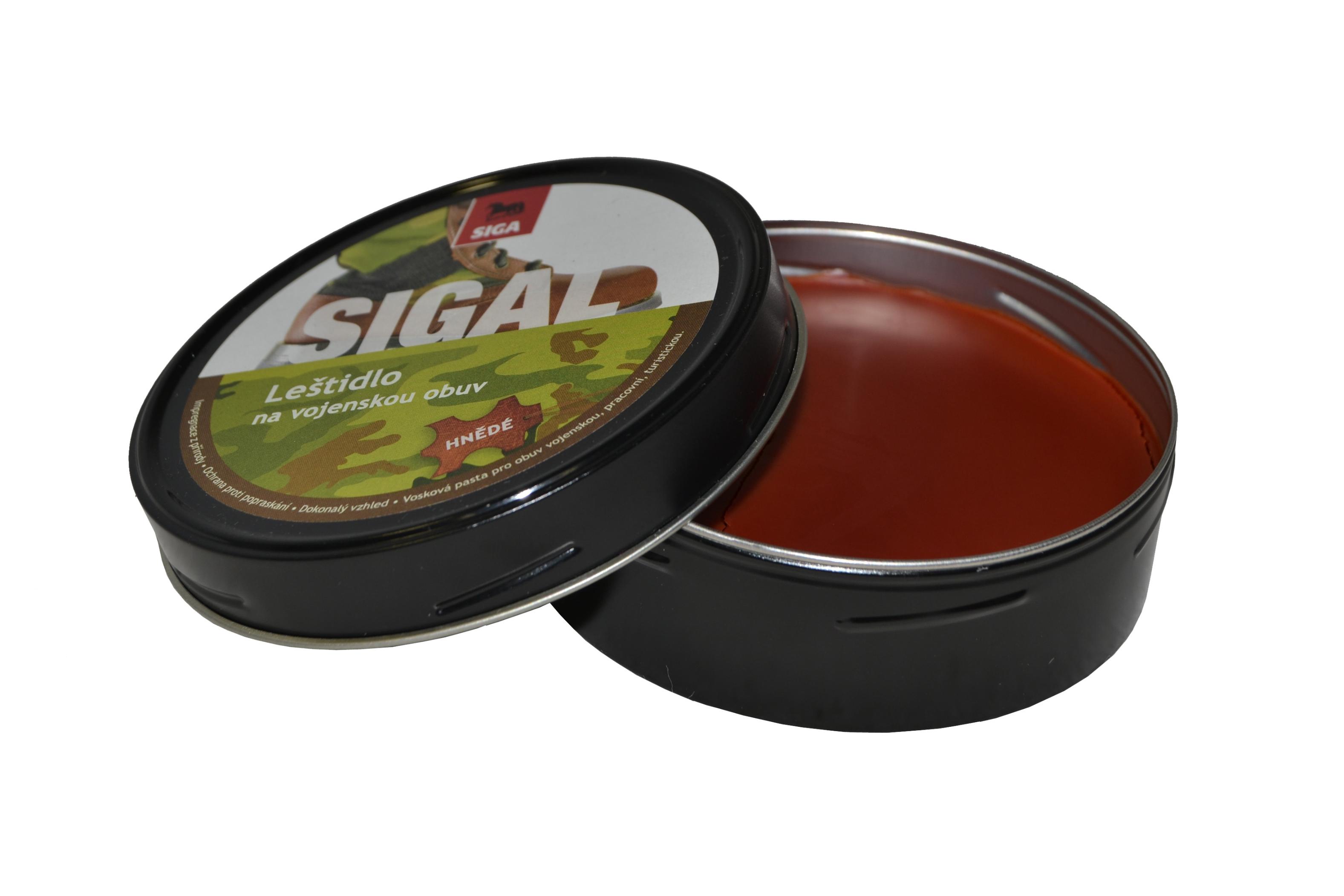 Vojenské leštidlo na obuv SIGA (BOX) 100g - hnedé • armytex.sk